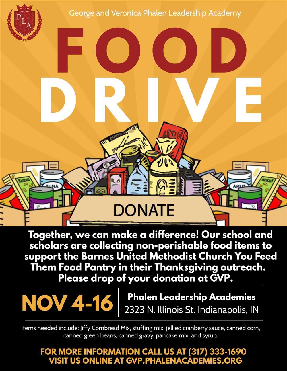 School Canned Food Drive Flyer